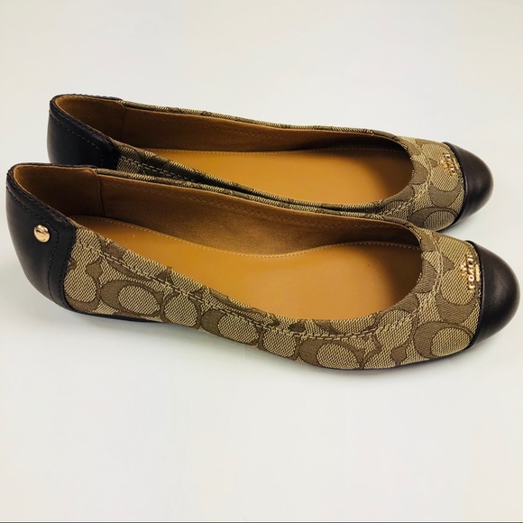 Coach | Shoes | Coach Chelsea Ballet Flats Leather Canvas Cap Toe ...